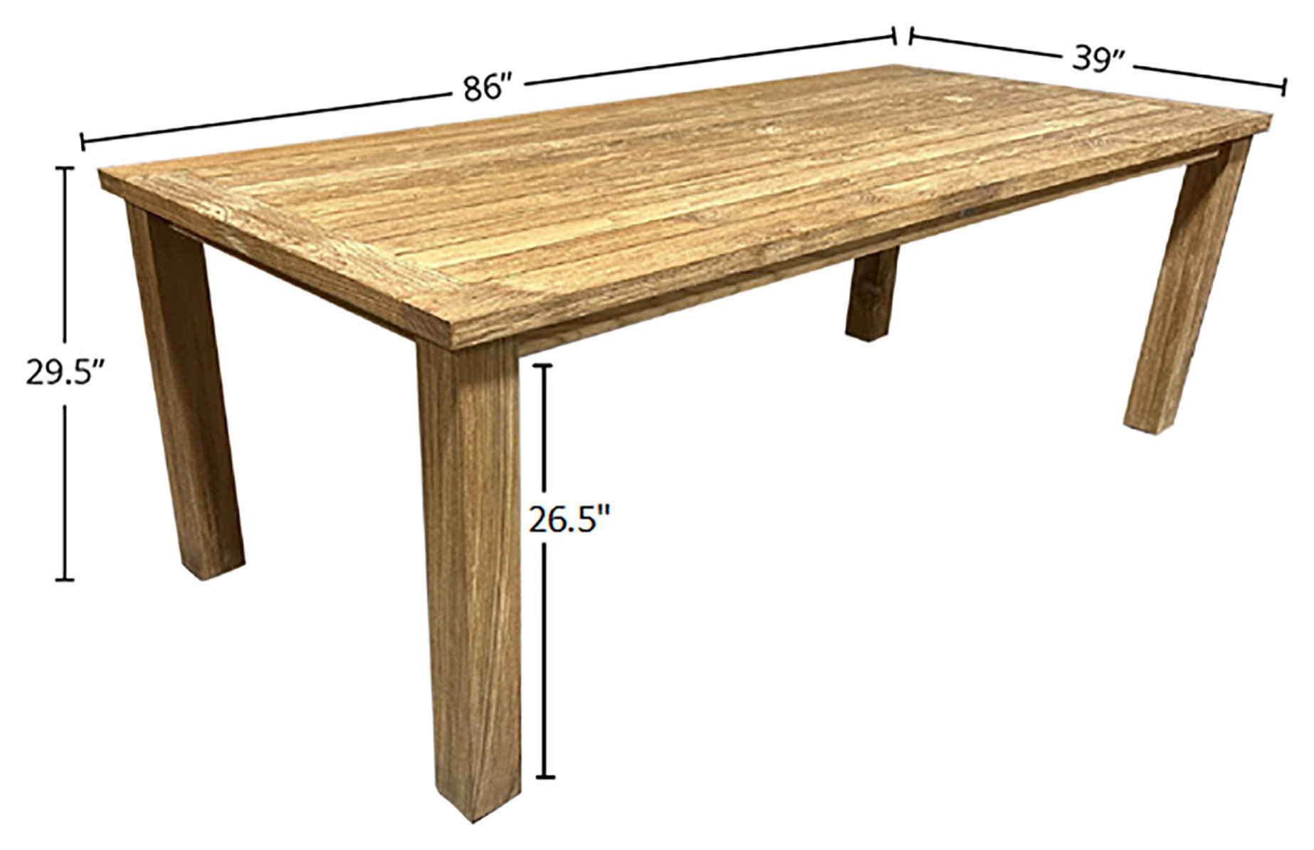 Reclaimed Teak Rectangular Table, Natural, 8-seater - Transitional - Outdoor Dining Tables - by ...