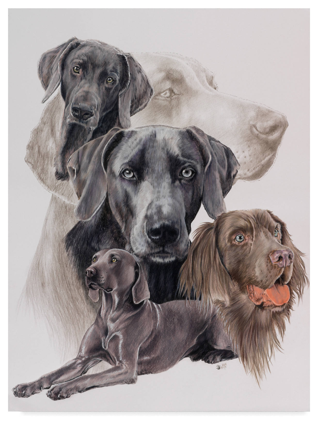 "Weimaraner And Ghost" by Barbara Keith, Canvas Art, 24"x18 ...