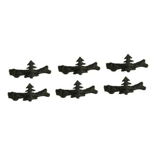 Set of 12 Cast Iron Pine Tree Drawer Pulls, One Size - Rustic - Cabinet ...