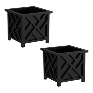 Lattice Design Planter Box Square Decorative Outdoor Flower or Plant ...