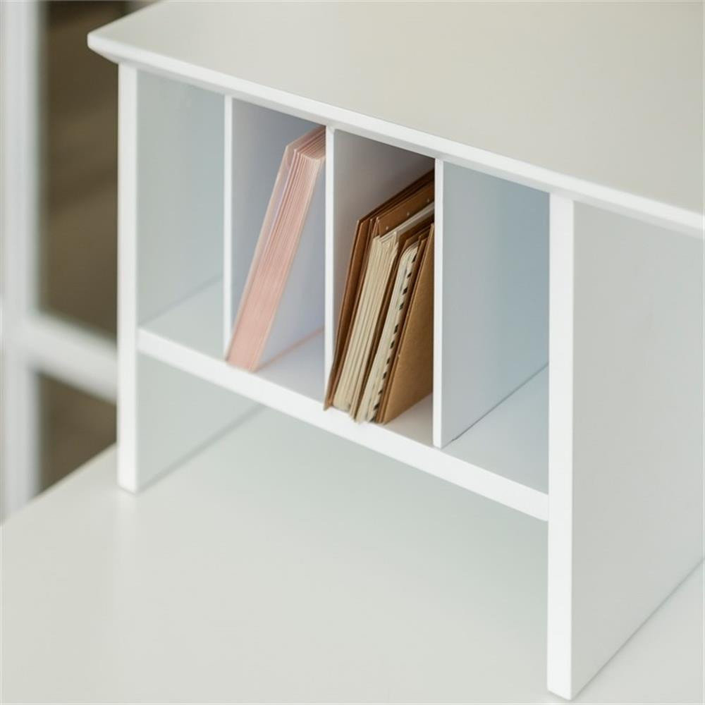 Bowery Hill Solid Wood Deluxe Computer Desk with Detachable Hutch in ...