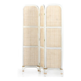 Sundara Rattan Screen, Ivory Rattan - Tropical - Screens And Room ...