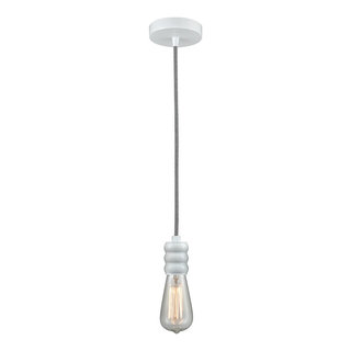 Innovations Gatsby Bare Bulb Mini Pendant, White/Zebra Cord, 100W-10BW ...