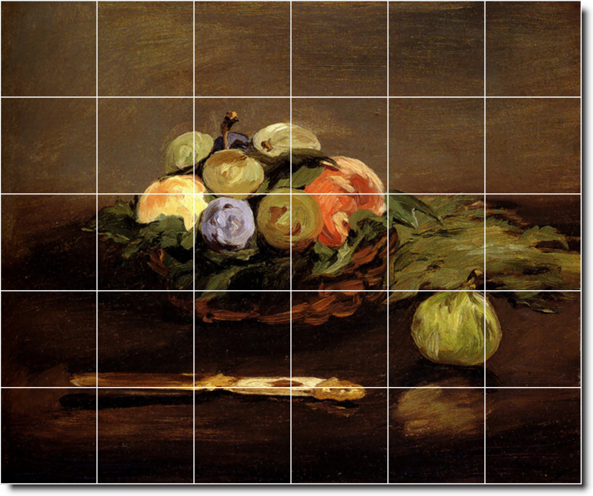 Edouard Manet Fruit Vegetables Painting Ceramic Tile Mural #10, 48 ...