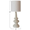Handmade Paper Mache Table Lamp With Cotton Shade, Natural - Table ...