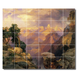 Thomas Moran Landscapes Painting Ceramic Tile Mural #549, 48" Wide x 40 ...