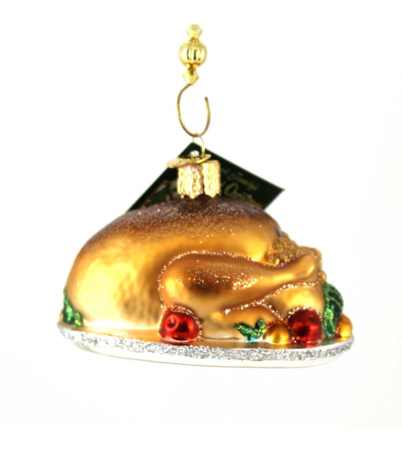 Old World Christmas Turkey Platter Glass Thanksgiving 32201, 2 In H X 3 ...