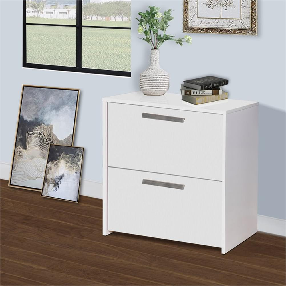 Pemberly Row 2-Drawer Modern Wood Lateral File Cabinet in White ...