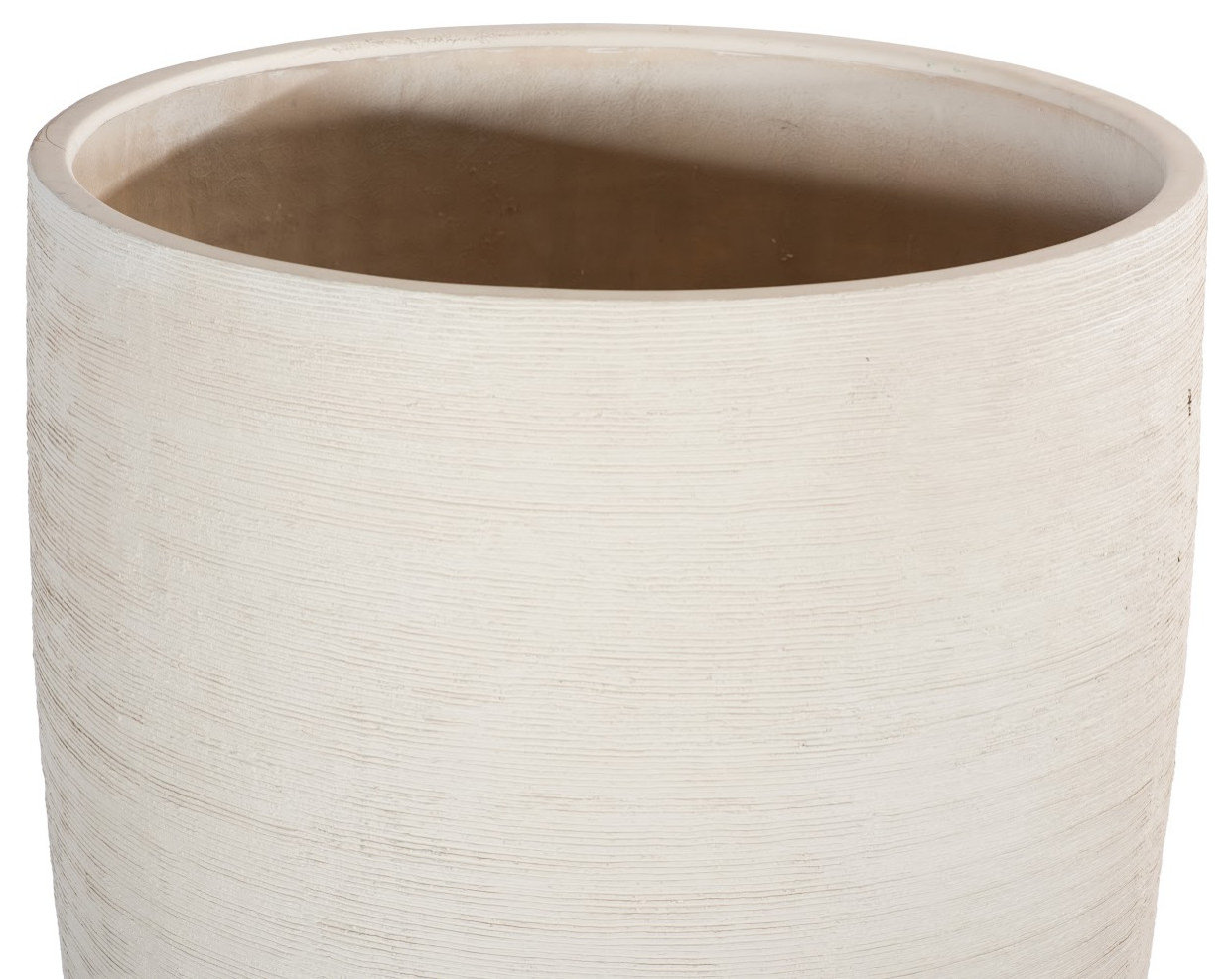 Flora Grande Planter, White Stone, 34x34x72"h - Transitional - Outdoor ...