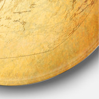 Designart Ancient Map of The World X Vintage Metal Circle Wall Art, 36 ...