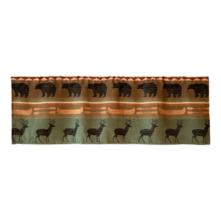 Skagit River Rustic Cabin Window Valance 54" x 18" - Rustic - Valances ...