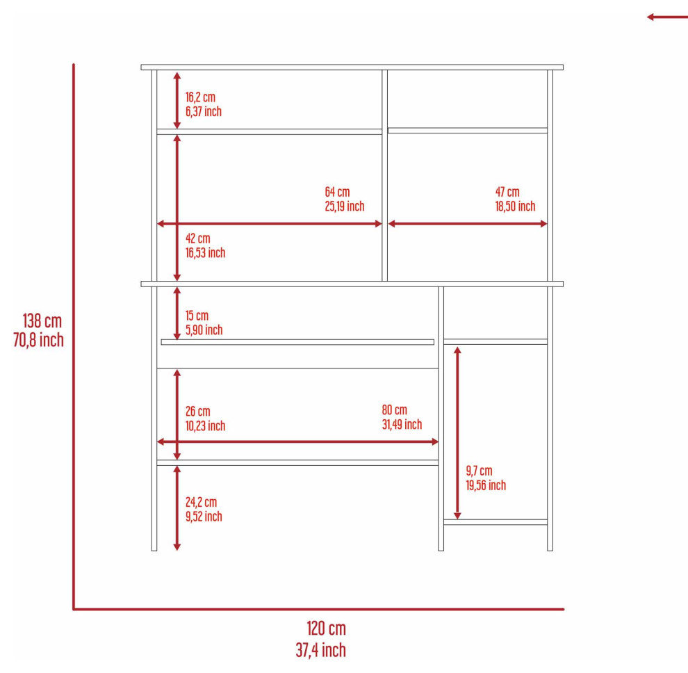 Weston 120 Computer Desk with CPU Storage, and Keyboard Tray, Light ...