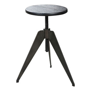 Mitzi Industrial Bar Stool, Gray And Black - Industrial - Bar Stools ...