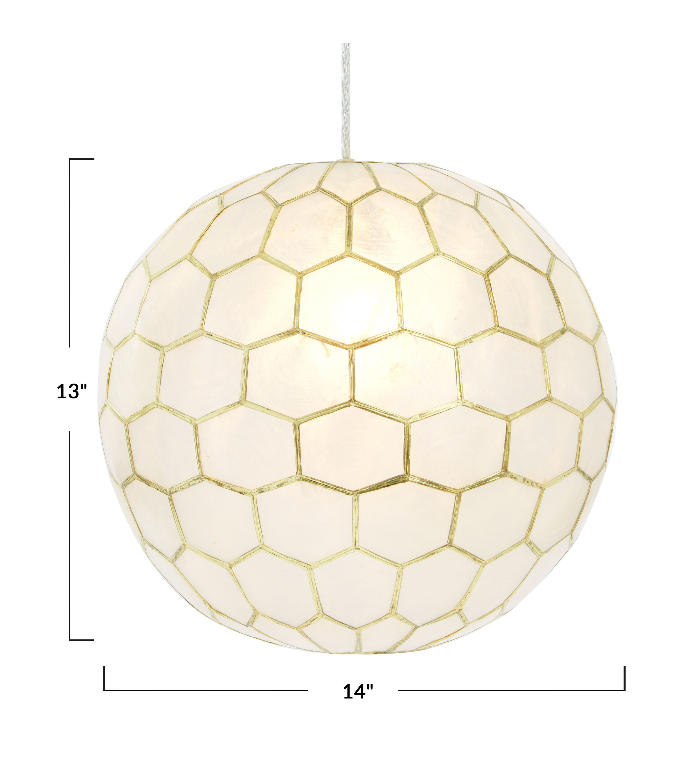 Capiz Honeycomb Globe Pendant Light, Capiz White Seashells, Antique ...
