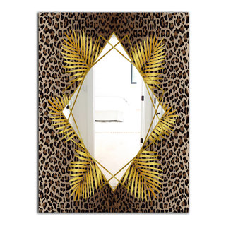 Designart Leopard 5 Glam Modern Large Wall Mirror, 28x40 - Tropical ...