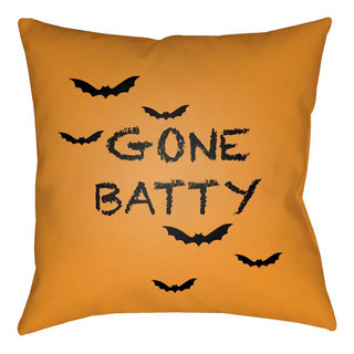 Boo by Surya Poly Fill Pillow, Orange/Black, 20' x 20' - Contemporary ...