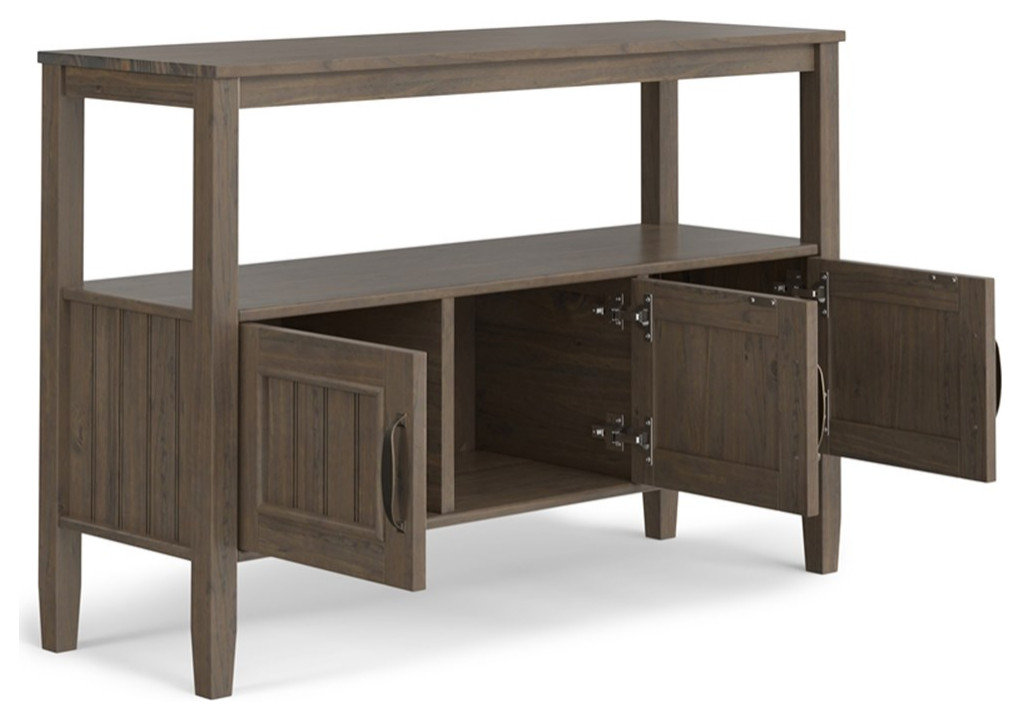 Lev SOLID WOOD 48 inch Wide Contemporary Console Table in Smoky Brown ...