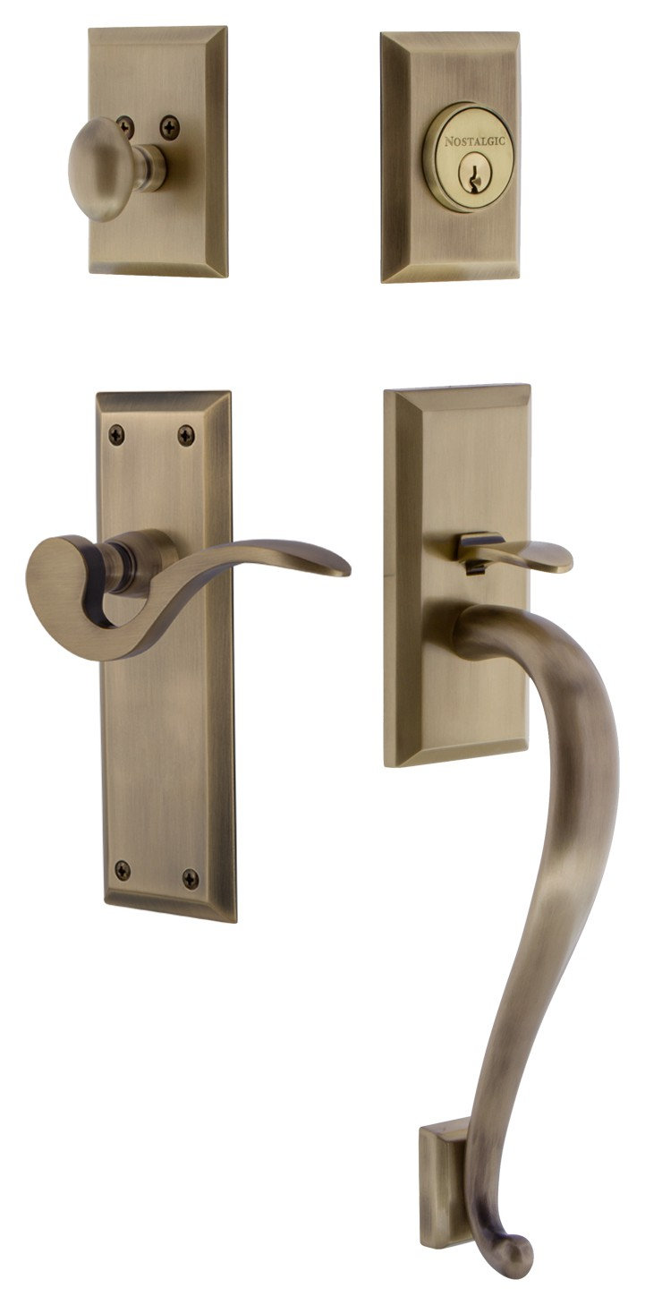 Nostalgic Warehouse New York Plate S Grip Entry Set Manor Lever ...