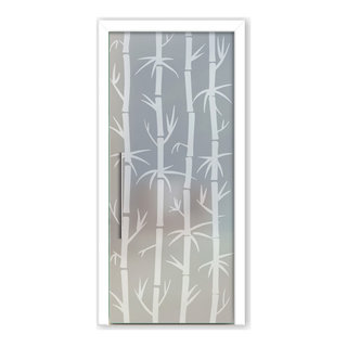 Frameless Glass Pocket Sliding Door With Frosted Desings, 32"x84 ...