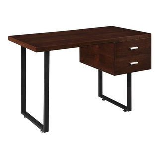 Modway Furniture Turn Office Desk, Walnut - Transitional - Desks And ...