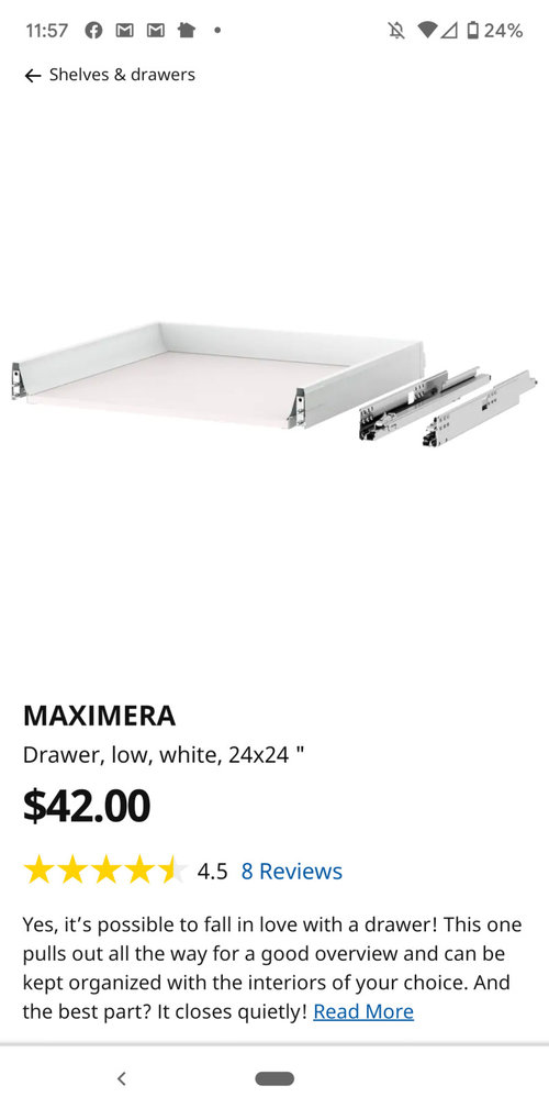 Maximera low drawers closest possible together measurements?