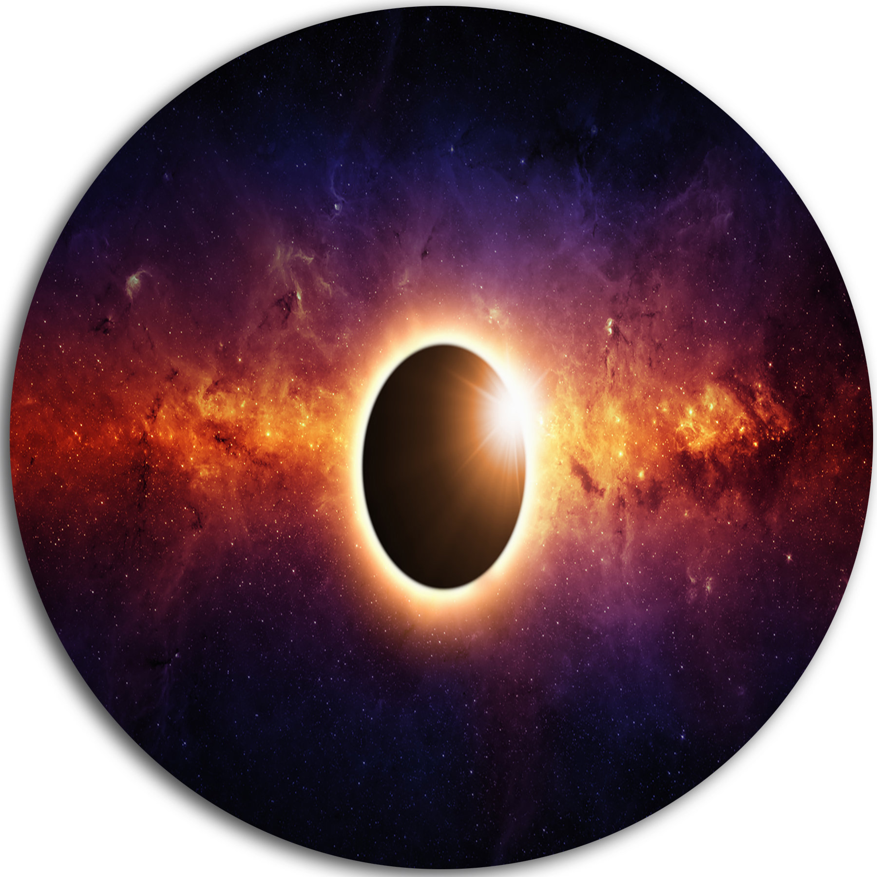 Full Eclipse View, Modern Spacescape Round Metal Wall Art, Disc of 38 ...