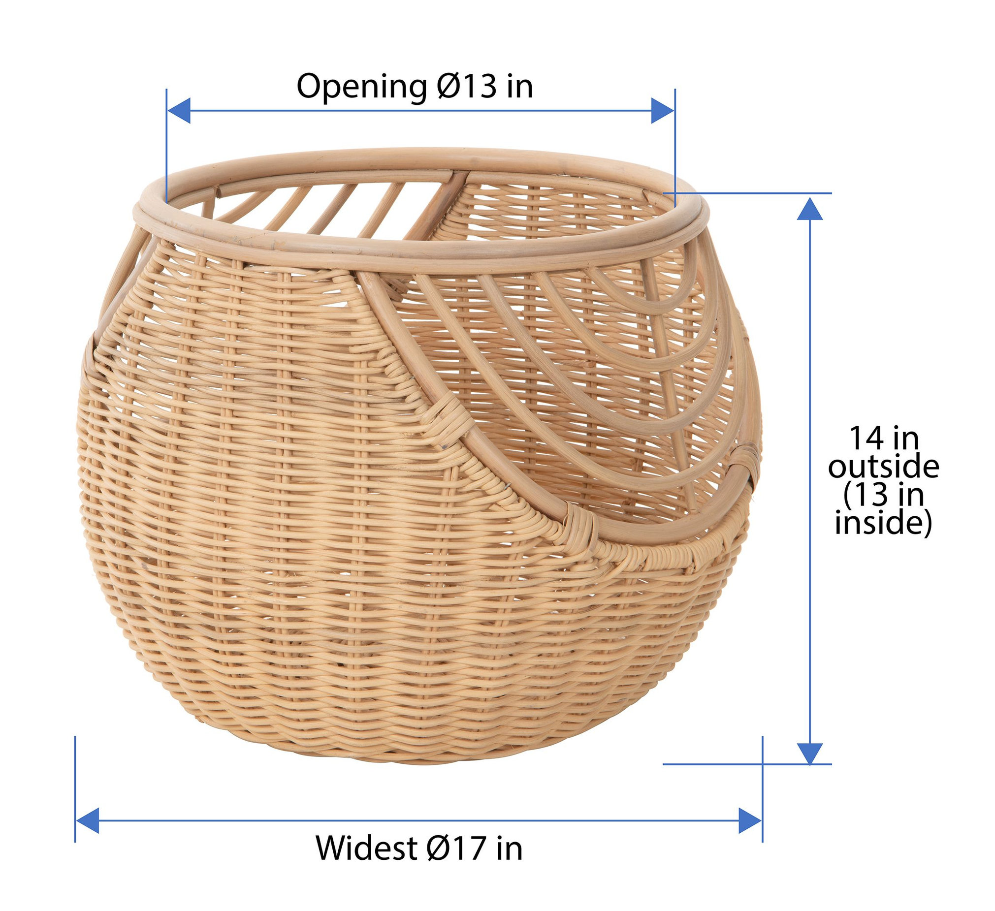 Spider Round Wicker Decorative Storage Basket, Natural - Tropical ...