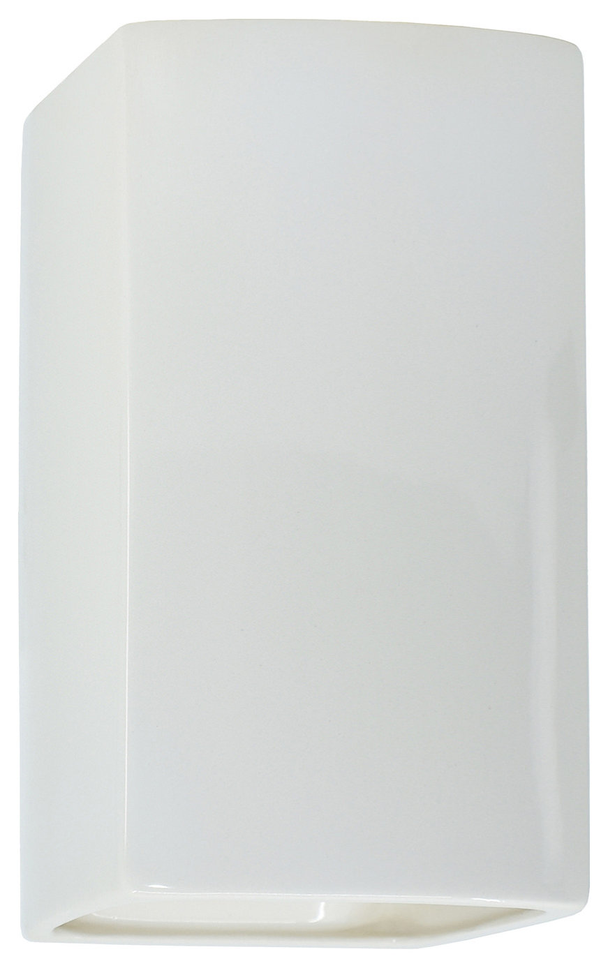 Ambiance Large Rectangle Wall Sconce, Open Top & Bottom, Gloss White ...