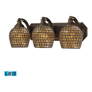 Dome Shaped Glass Shades 20" 28.5W 3 LED Vanity Light Fixture Curvy ...