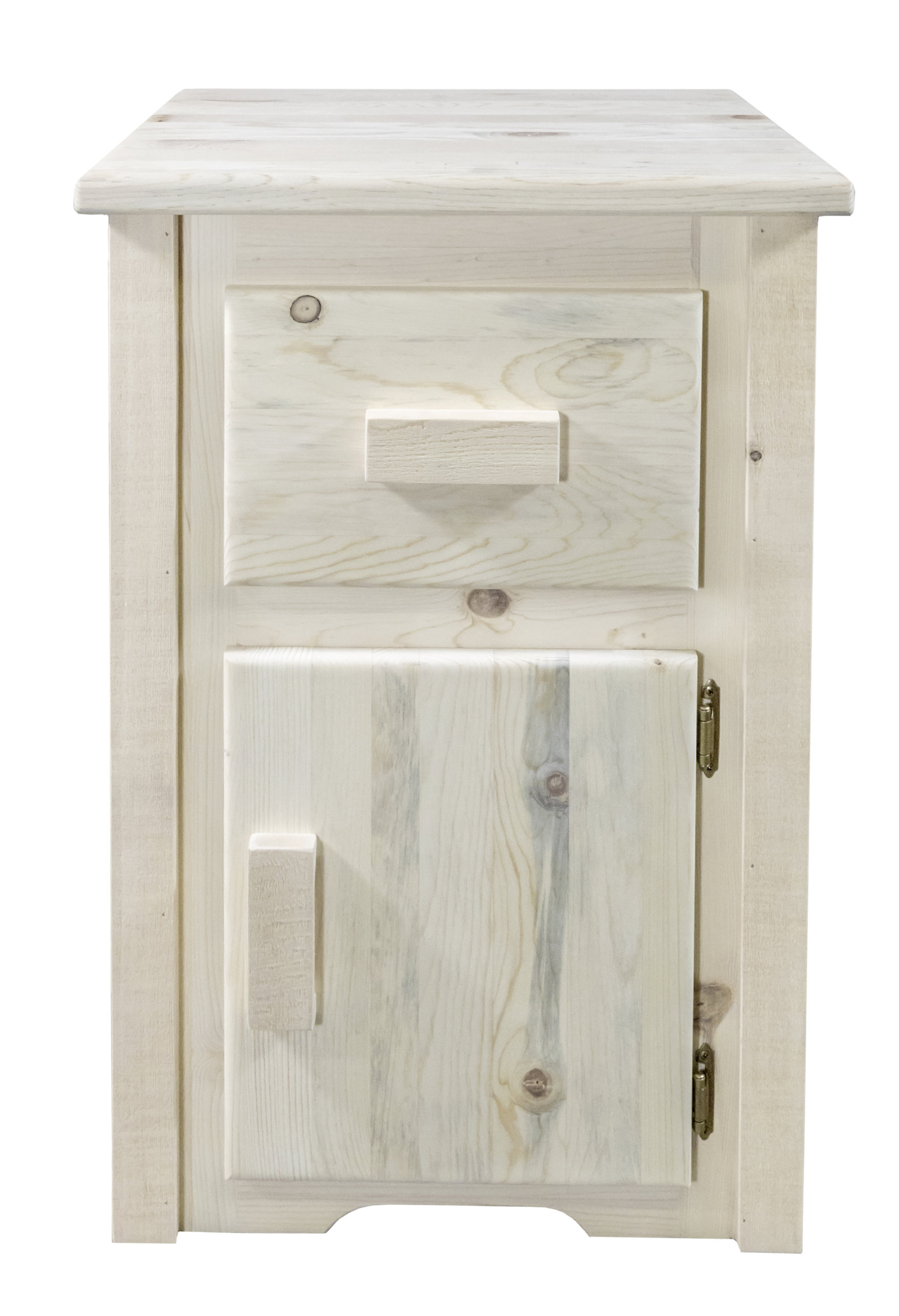 Homestead End Table with Drawer & Door, Right Hinged, Clear Lacquer ...