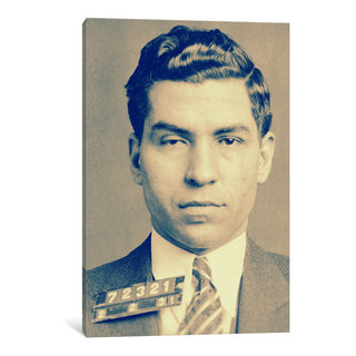 "Charlie "Lucky" Luciano - Gangster Mugshot" Wrapped Canvas Print ...
