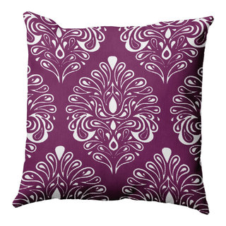 16x16", Veranda, Geometric Print Pillow, Purple, 16"x16" - Contemporary ...