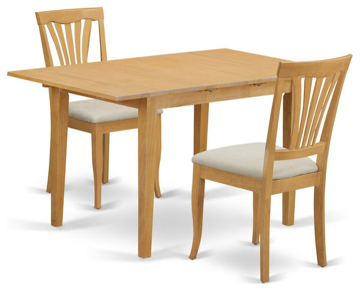 3-Piece Small Kitchen Table Set, Table and 2 Dining Chairs ...