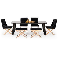 Modrest Chadwick Modern Ebony and Rosegold Dining Table - Midcentury ...