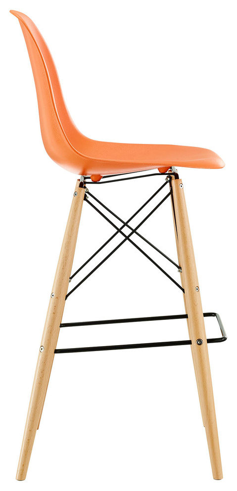 Modern Orange Pyramid Bar Stool, 20.5"Lx21.5"Wx44"H - Midcentury - Bar Stools And Counter Stools ...