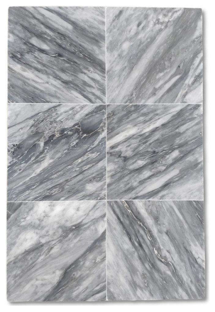 Bardiglio Gray Marble 6x6 Wall Floor Kitchen Bathroom Tile Polished ...