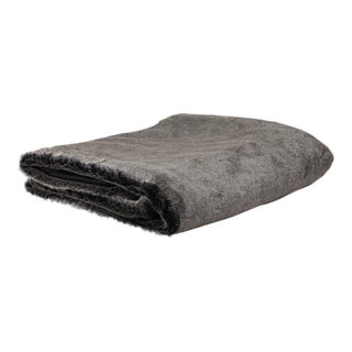 Charcoal Gray Faux Fur Super Plush Throw Blanket 50" x 60 ...