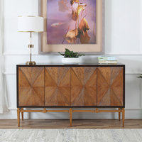 Labardi Brown with Antique Gold Accents Wood Sideboard - Contemporary ...