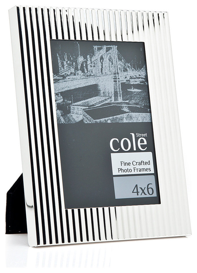 Fluted Metal Photo Frame, Silverplated - Contemporary - Picture Frames ...