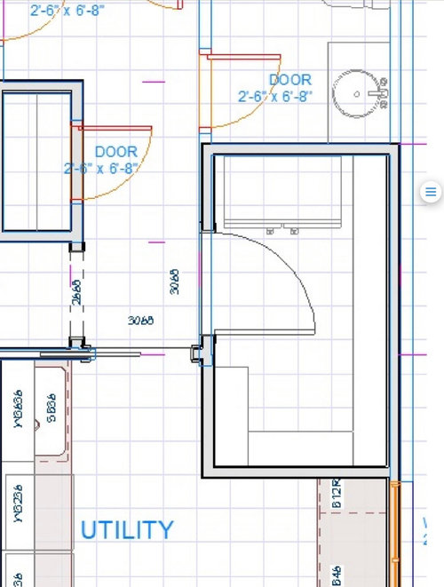 pantry layout with refrigerator