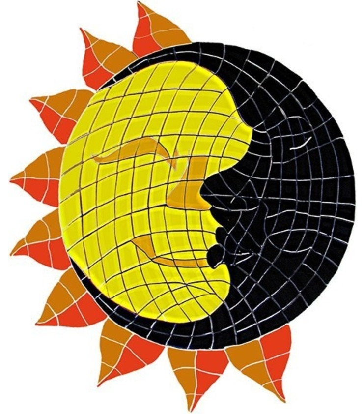 Sun / Moon Ceramic Swimming Pool Mosaic 42", 42" - Contemporary ...