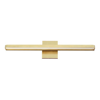 Banda Bath Sconce, 1-Light, LED, Natural Brass, 24"L - Modern ...