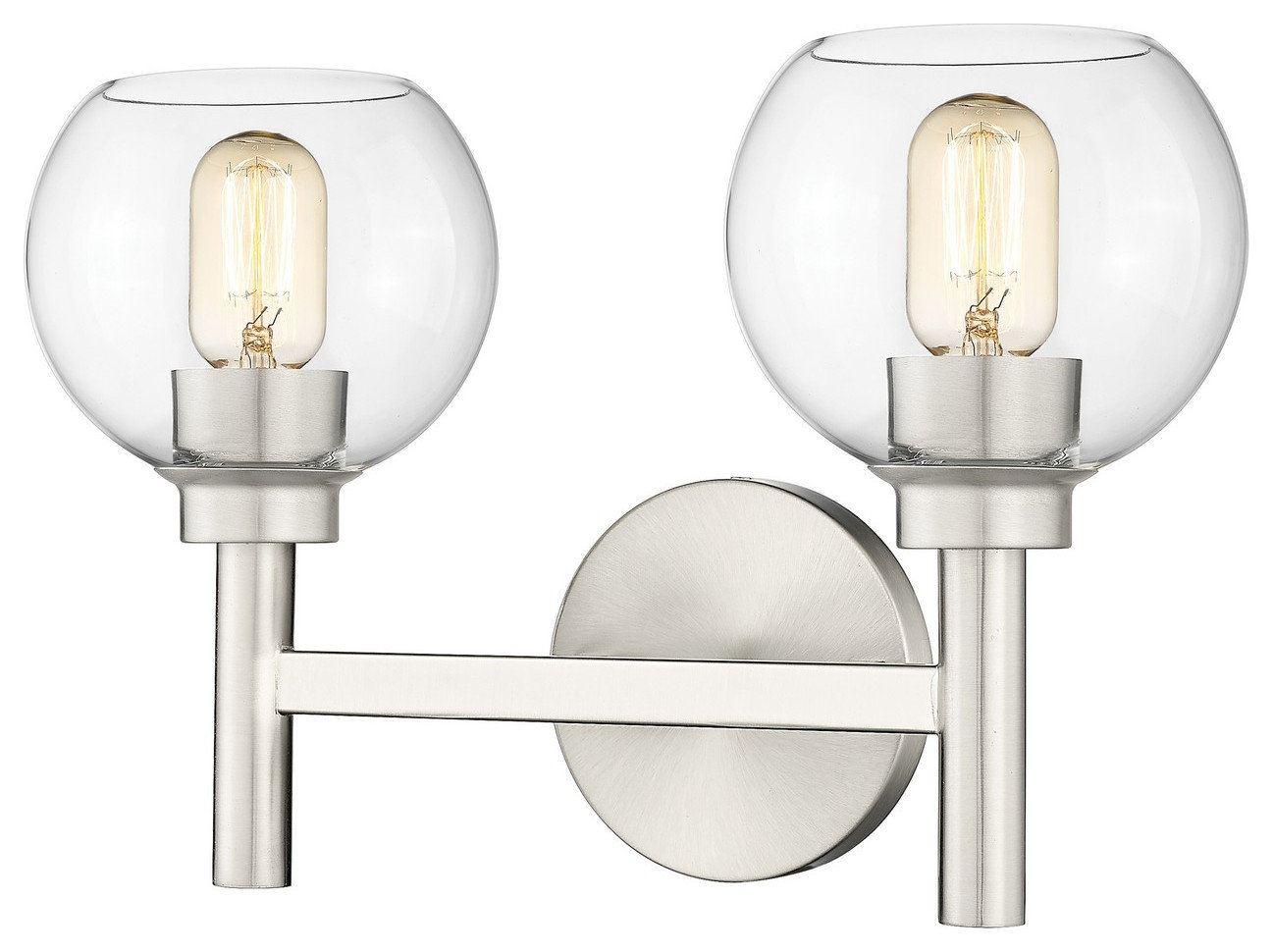 Sutton 2-Light Vanity, Brushed Nickel - Transitional - Bathroom Vanity ...