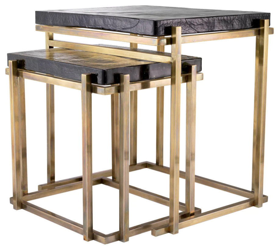 Square Glass Side Tables (2) | Eichholtz Niemeyer - Contemporary - Coffee Table Sets - by OROA ...