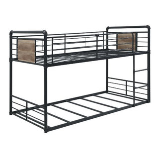Rosemary Metal Bunk Bed, Antique Oak, Black & Dark Bronze Hand-Brush ...