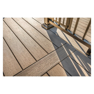 AZEK Reserve Collection Driftwood Decking & Express Universal Rail ...