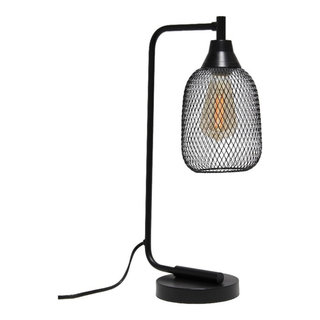 Elegant Designs Mesh Wire Desk Lamp Matte Black - Industrial - Desk ...