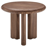 Albert 24" Round Side Table, American Walnut - Transitional - Side ...