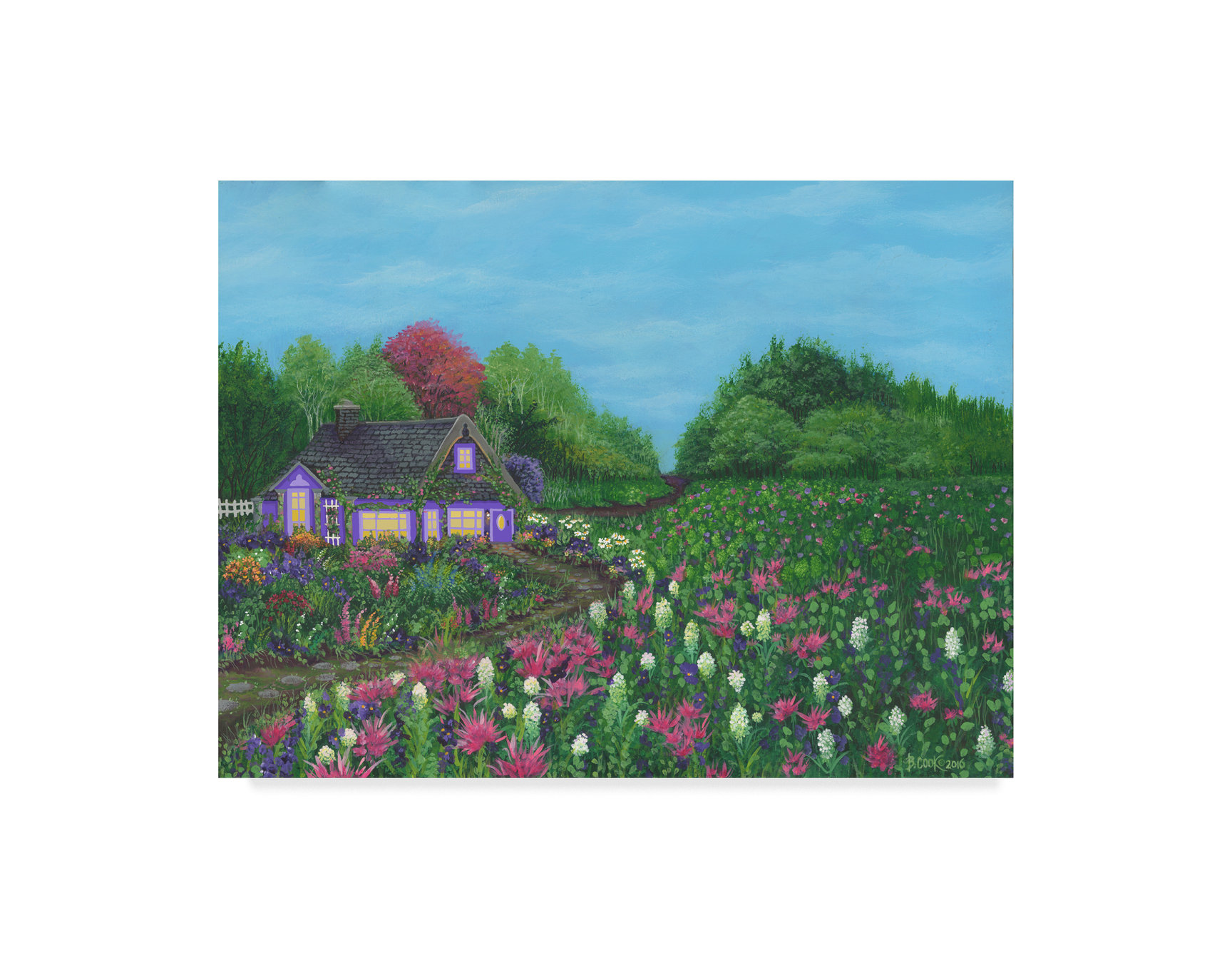Bonnie B Cook 'Royal Cottage And Garden' Canvas Art, 35"x47 ...