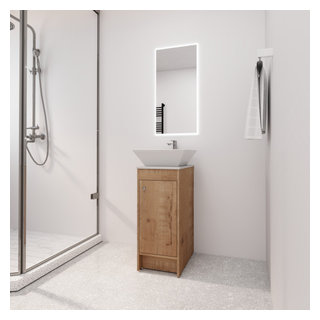 BNK 13 Inch Modern Freestanding Bathroom Vanity Set With Ceramic Sink ...